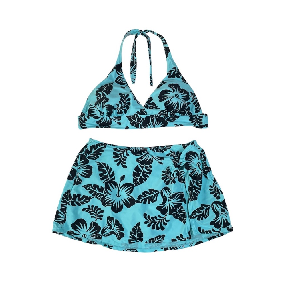 Women’s Ocean Dream Aqua Hawaiian Print Bathing Suit … - Gem